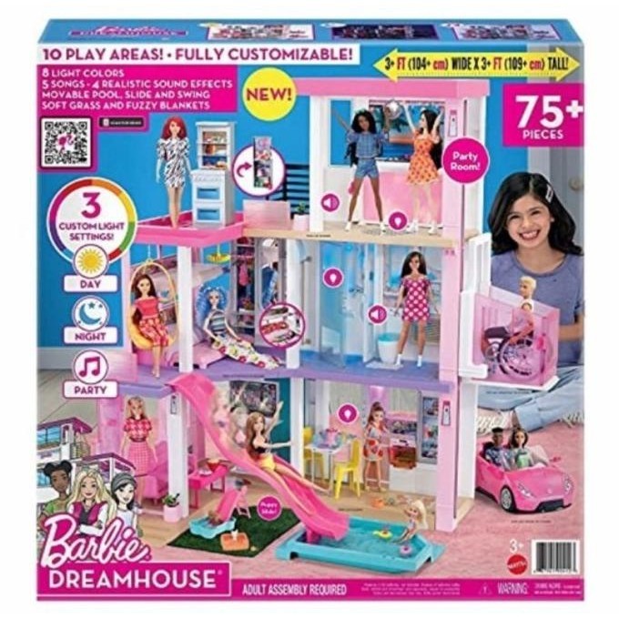 Jual Barbie Dreamhouse Dollhouse Rumah Barbie 75+ Dream House New Model ...