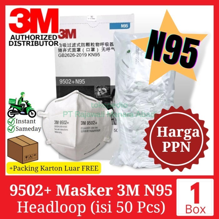 Jual 3M Masker 9502+ Particulate Respirator N95 (1 Box isi 50 Pcs ...