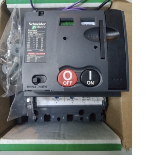 Jual MCCB SCHNEIDER NSX250N 250A 3P KOMPLIT MOTORIZED BREAKER NSX 3P ...
