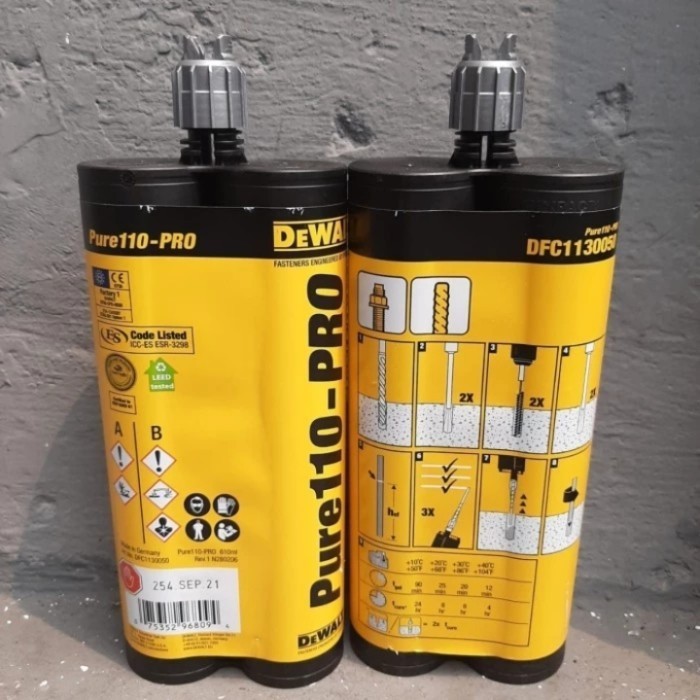 Jual CHEMICAL ANCHOR DEWALT PURE 110 PRO / LEM BETON / LEM EPOXY 620ML ...