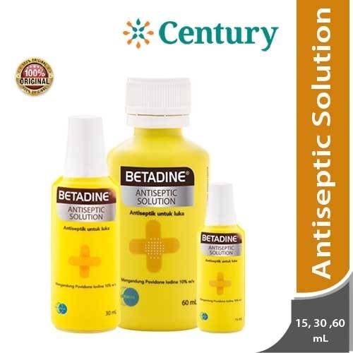 Jual Betadine Antiseptic Solution 15,30,60 ml / P3K / obat luka / infeksi / antiseptik ...