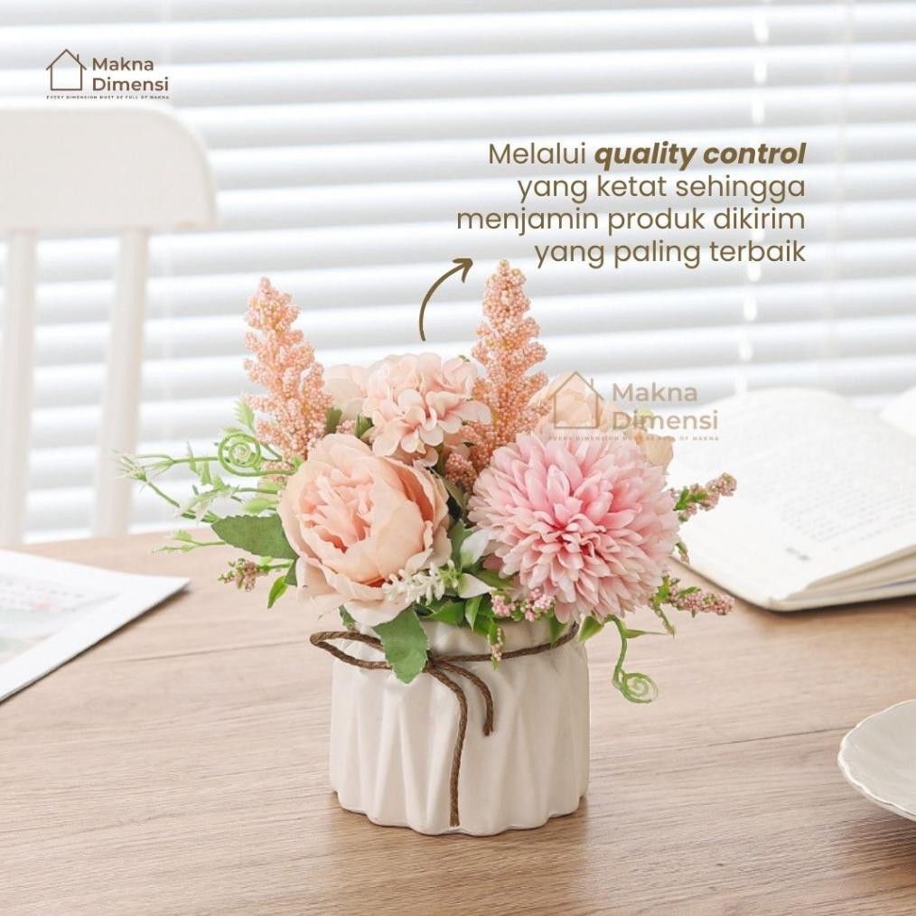 Jual New Varian 1 set vas bunga keramik artificial aesthetic hiasan ...