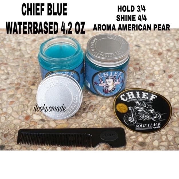 Jual CHIEF POMADE BLUE UKURAN BESAR 4.2 oz kemasan beling waterbased ...