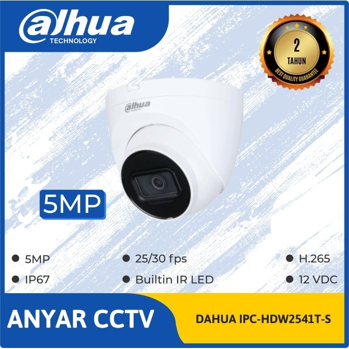 Jual DAHUA IPC-HDW2541T-S 5MP IR Fixed-focal Dome WizSense Camera | Shopee Indonesia
