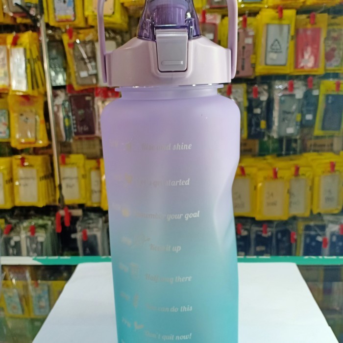 Jual Botol Minum Viral Motivasi Gradasi 2 Liter Stiker 2D 3D Botol ...