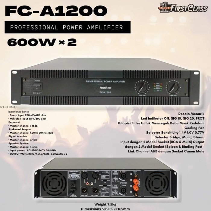 Jual Power amplifier Firstclass a1200 Ampli Power best seller | Shopee ...