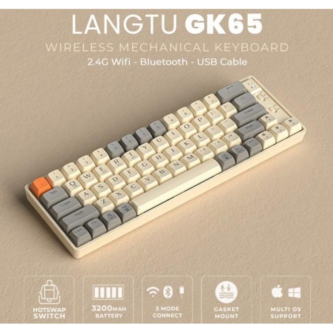 Jual Langtu Gk65 Wireless Mechanical Keyboard Bluetooth & Hotswap ...