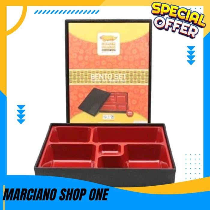 Jual BENTO BOX 5 SEKAT PLUS TUTUP JAPANESE SET GOLDEN DRAGON MELAMIN ...
