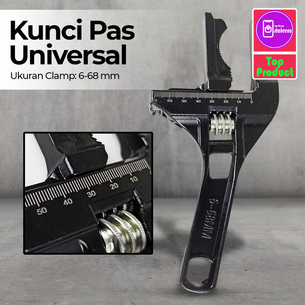 Jual SHMS Kunci Pas Universal Adjustable Wrench Spanner 6-68 JCBK Black ...