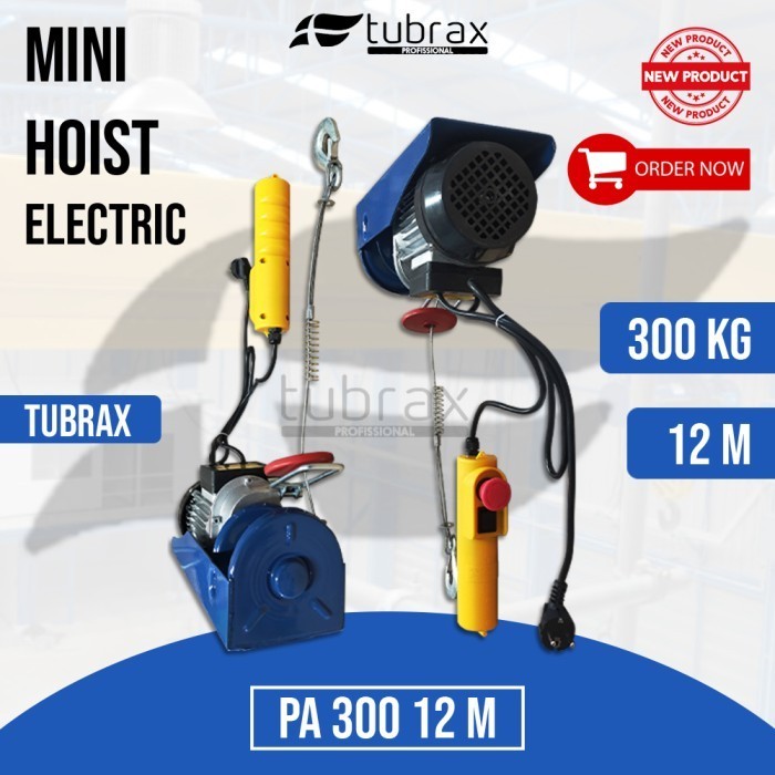 Jual Tubrax Mini Hoist Electric 300 Kg 12 Meter Pa300 Katrol Listrik ...