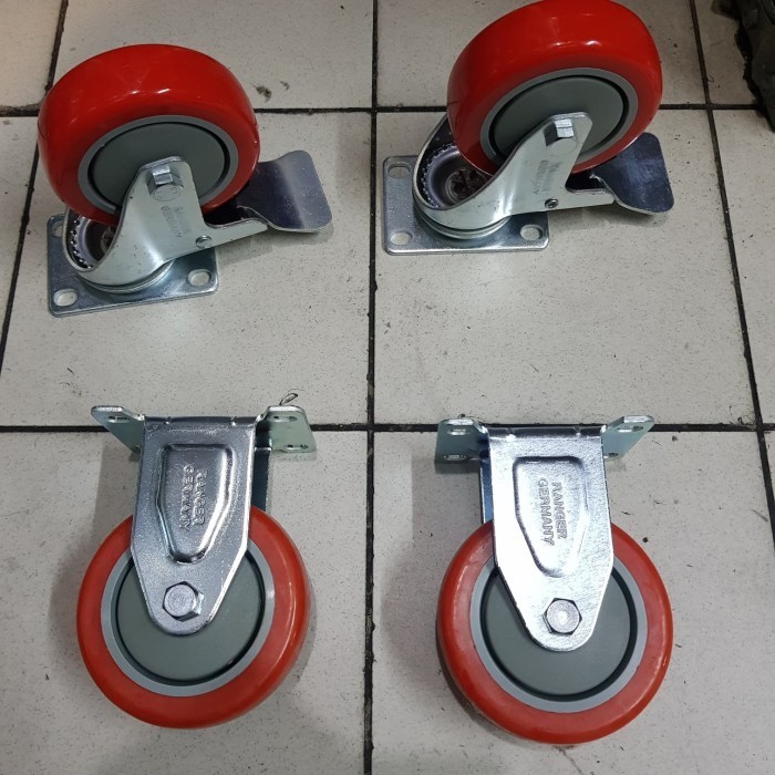 Jual Roda Troli Ranger Germany Pu 5 Inch 2Rem 2Mati | Shopee Indonesia