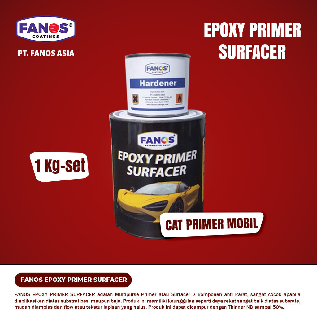 Jual CAT MOBIL FANOS EPOXY PRIMER SURFACER (1 Lt-Set) | Shopee Indonesia