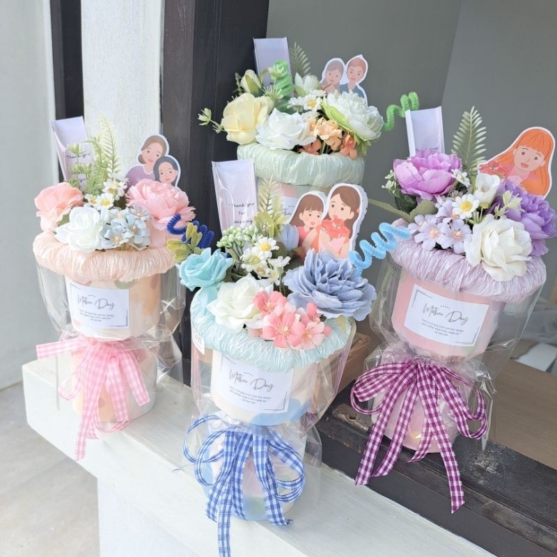 Jual Round Buket Korean Style Bouquet Bulat Ala Korea Buket Hari Ibu ...