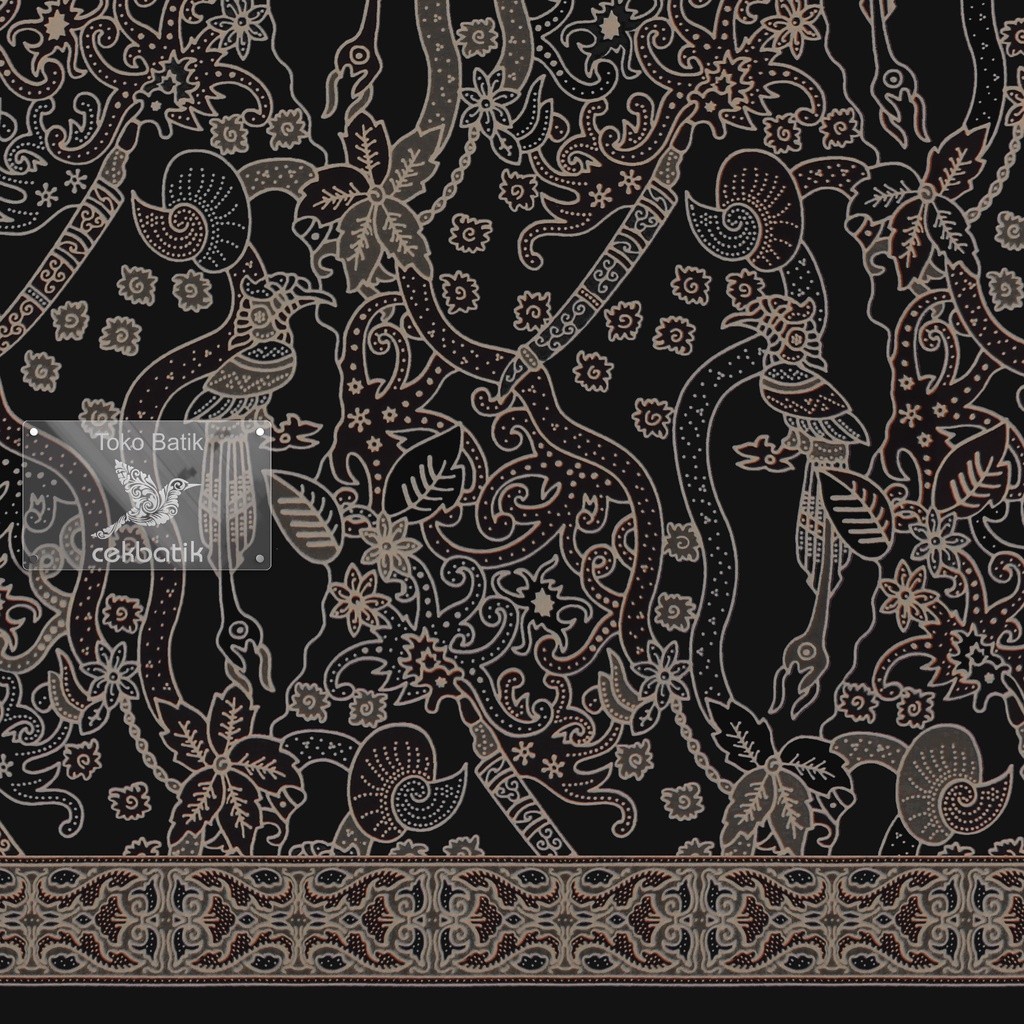 Jual kain batik - Kualitas Ekspor Motif Batik Burung V7 Hitam | Shopee ...