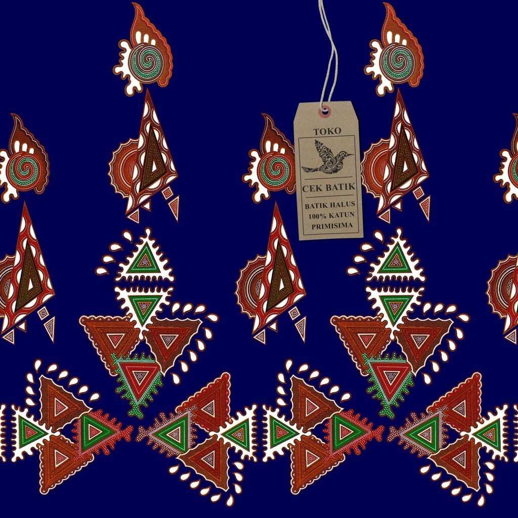 Jual Kain Batik - Motif Siput Unik Warna (Biru) | Shopee Indonesia