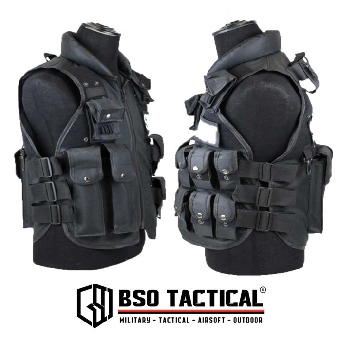 Jual Rompi Tactical Swat Multifungai Litary Vest Cosplay Full Set Pouch ...