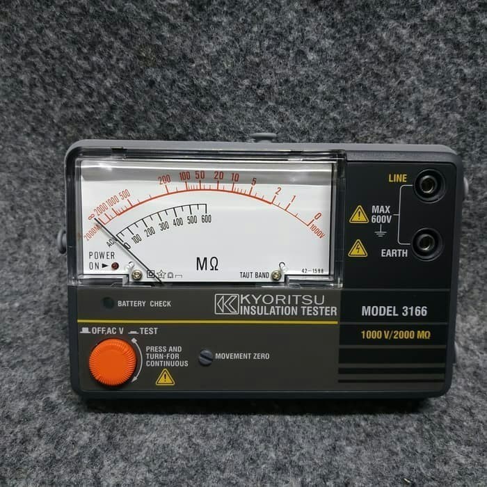 Jual Analog Insulation Tester 1000V Megger Analog 1000V Kyoritsu 3166 ...