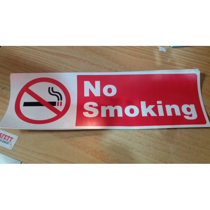 Jual [AN] SIGN LABEL STICKER NO SMOKING DIM 30X10CM STIKER K3 RAMBU ...