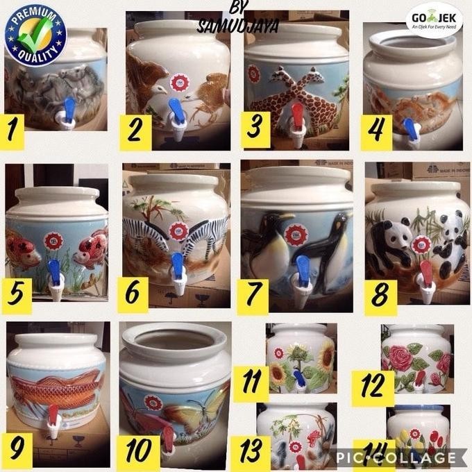 Jual Guci Galon Keramik Motif & Model Sesuai Stok Yang Ada | Shopee ...