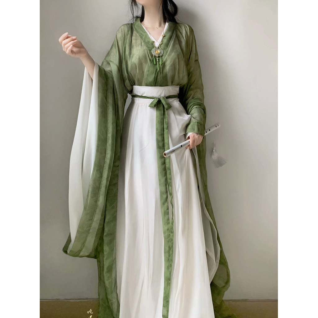 Jual Green Hanfu Dress Women Ancient Chinese Traditional Hanfu Female ...