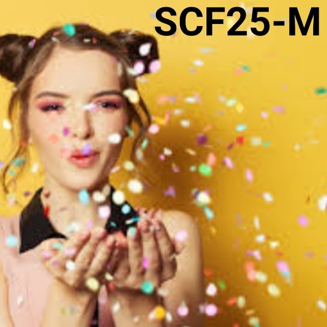 Jual SCF25-M konfetti confetti bulat 2.5cm 100gr mix kuning hijau biru ...