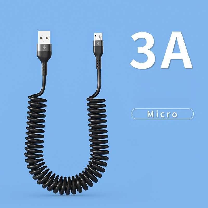 Jual Kabel Charger Data Micro USB Multifungsi Spring Cable 3A 1.5M - KM ...
