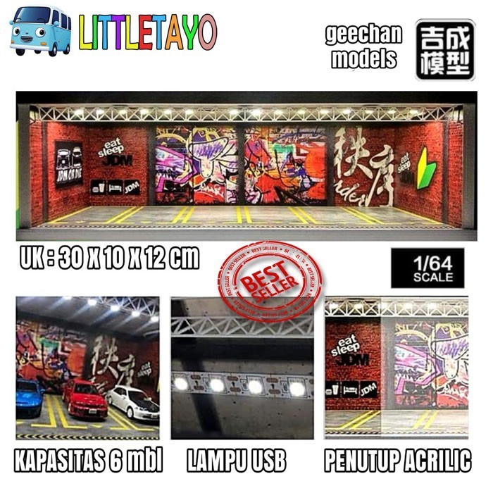 Jual Terbaru!! GEECHAN MODELS skala 64 DIORAMA JDM PARKING LOT with LED - GC00001-CJ | Shopee ...