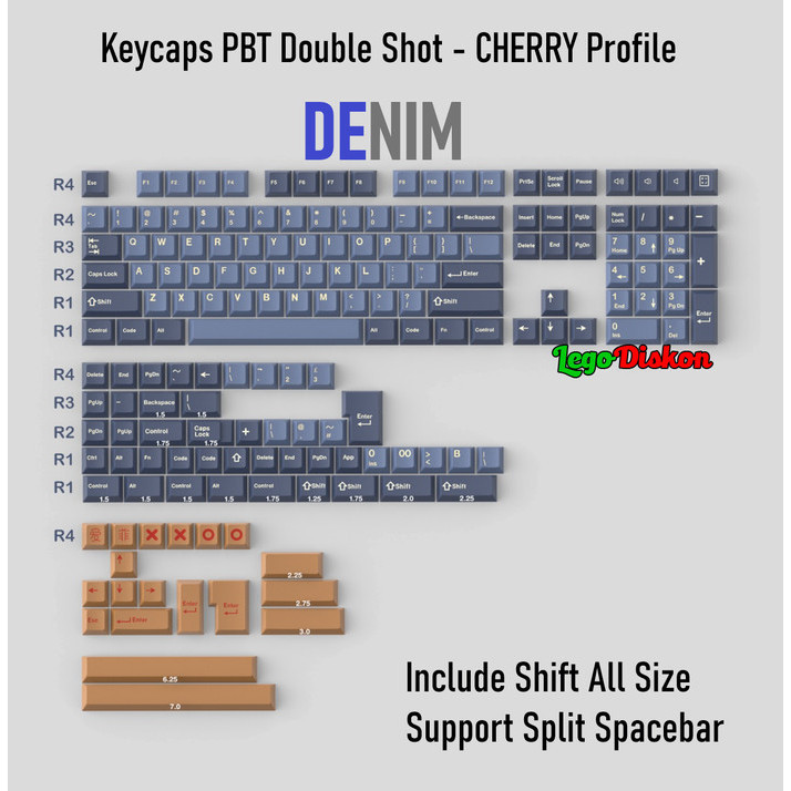 Jual Keycaps Pbt Double Shot Cherry Pro- Blue Theme | Shopee Indonesia
