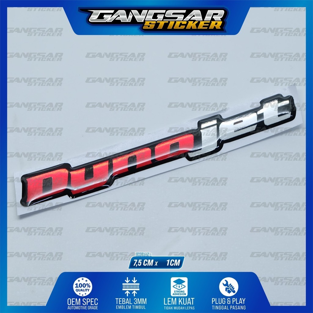 Jual emblem timbul dynojet / stiker emblem dynojet / stiker logo ...