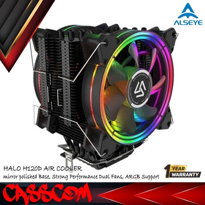 Jual Alseye Halo H120D Air Cooler Argb - Heat Pipes Dual Fan Processor ...