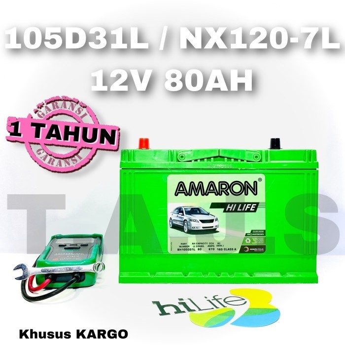 Jual AKI MITSUBISHI PAJERO SPORT AMARON HI LIFE 105D31L NX120-7L 80Ah 12v | Shopee Indonesia