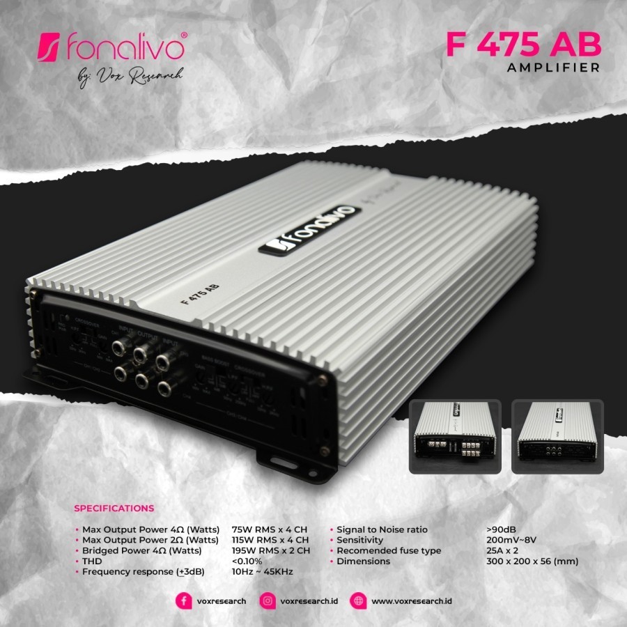 Jual Power Amp 4Ch Fonalivo F475AB/F 475AB/F 475 AB (by Vox Research ...