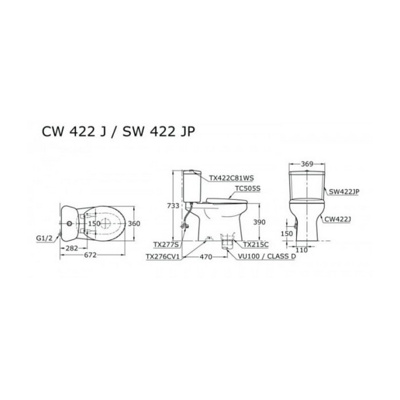 Jual CLOSET KLOSET TOILET DUDUK TOTO CW422J SW422JP / CW 422 J SW JP ...