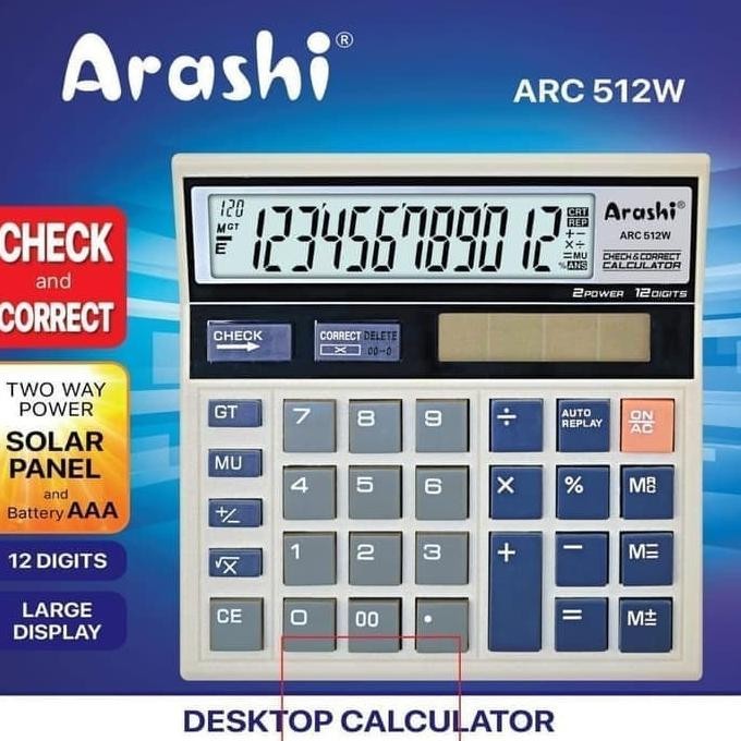 Jual Special - Kalkulator Arashi 12 Digit ARC 512W ,. | Shopee Indonesia