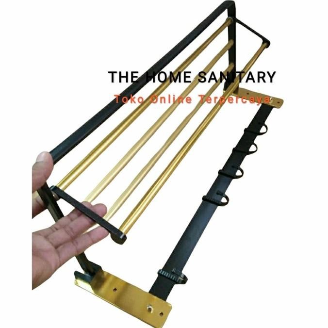 Jual RAK HANDUK LIPAT ALUMINIUM BLACK GOLD GANTUNGAN HANDUK JEMURAN ...