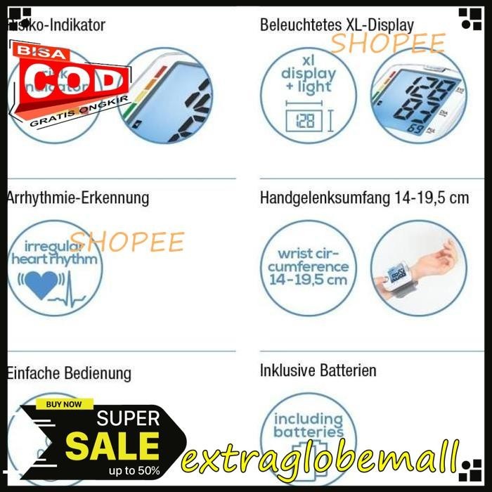 Jual BEURER BC44 BC-44 TENSIMETER DIGITAL PERGELANGAN TANGAN ...