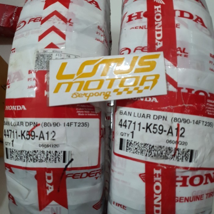 Jual Ban Ahm Federal 80/90-14 Tubless Depan Motor Beat,Vario | Shopee ...