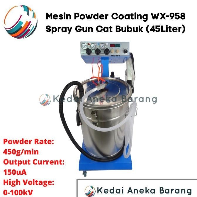 Jual Mesin Powder Coating Spray Gun Machine Oven Cat Bubuk WX-958 WX958 ...