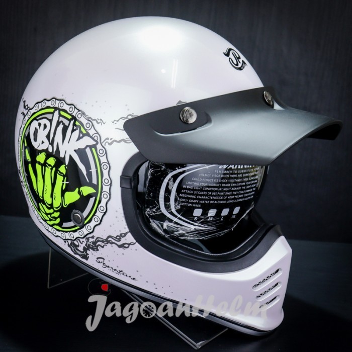 Jual Jpx Helm Jp Signature Obink Sg10 Pearl White Retro Classic Ddring ...