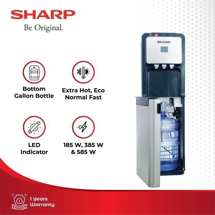 Jual Sharp Water Dispenser Bottom Galon SWD-88EHL-SL Silver 4 Liter SMD ...