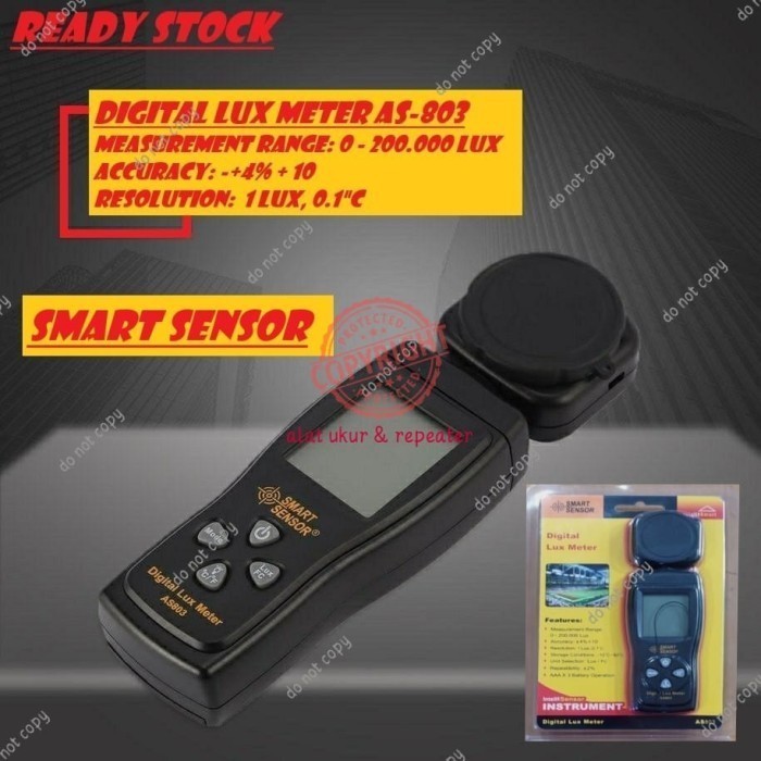 Jual LCD Digital Lux Meter AS803 light meter luminance tester Smart ...