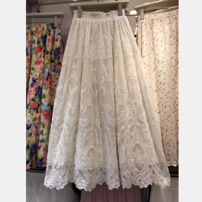 Jual Gaya KoreainsDress Bordir Berat Wanita, Rok Renda Rajut Hem Besar ...
