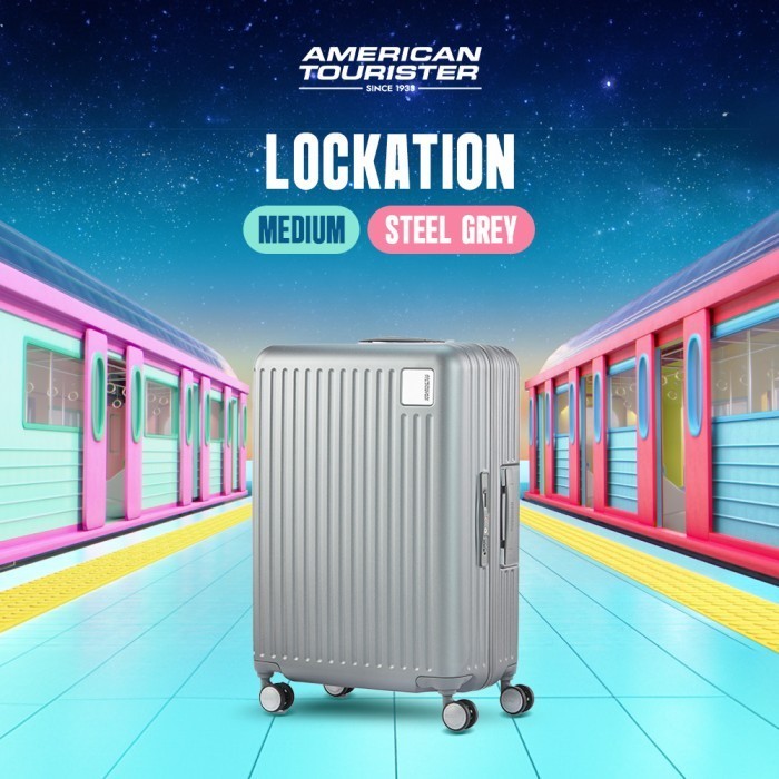 Jual American Tourister Koper Hardcase Lockation Medium 24inch - Steel ...