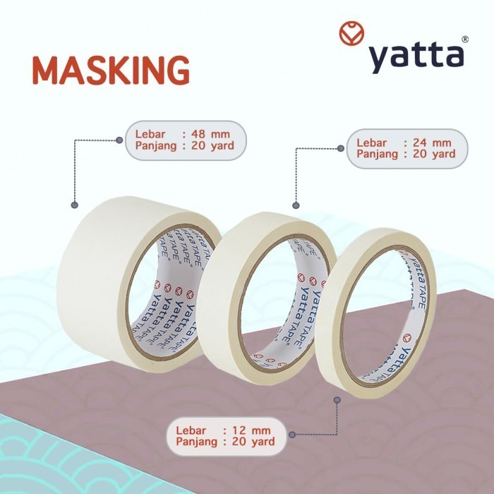 Jual Lakban Kertas Yatta Tape (White) 1/2 Inch X 12 Yard (Dust @ 288 ...