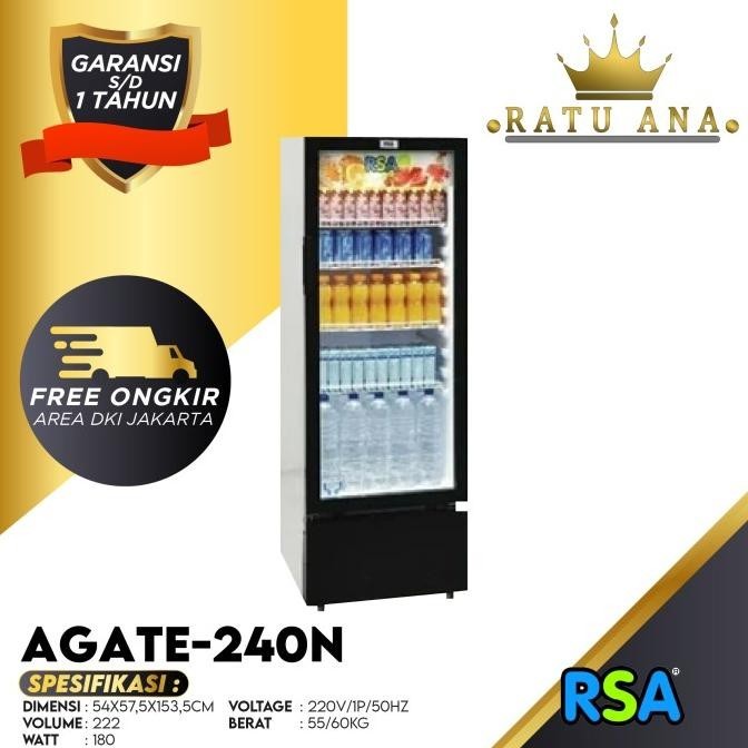 Jual Rsa Showcase Agate 240 Agate-240 - 222Liter | Shopee Indonesia