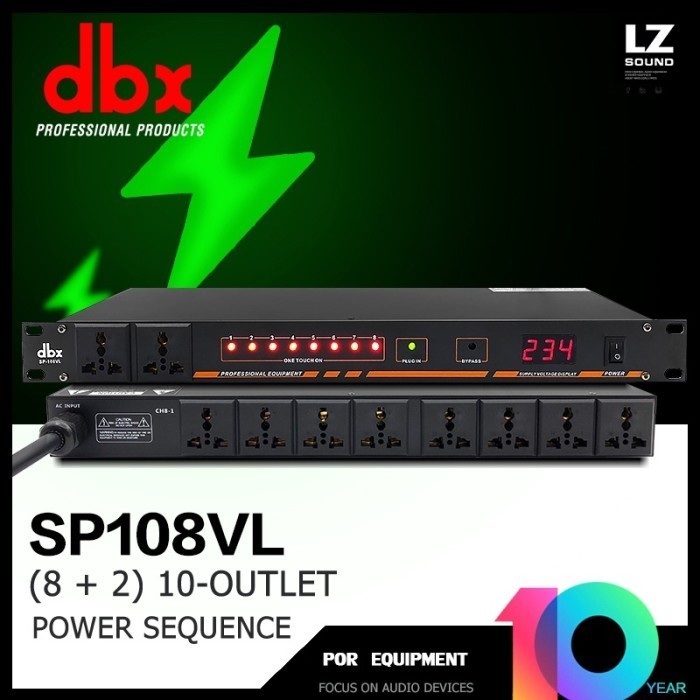Jual DBX SP-108VL 10 channel power sequencer rack mounted power socket ...