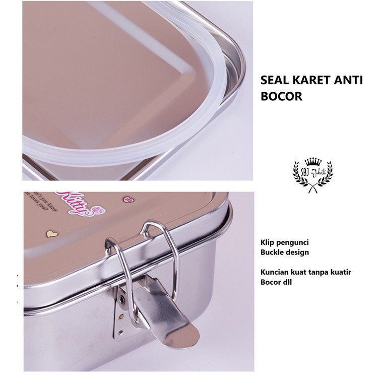 Jual Marwa - Kotak Makan Full Stainless Sus 304 Lunch Box Tempat Makan Kuromi 850Ml | Shopee ...