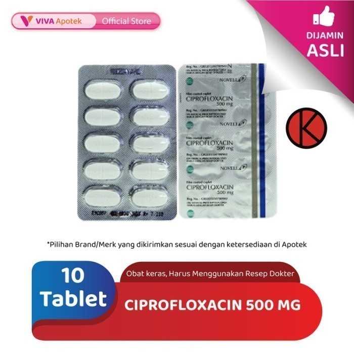 Jual Ciprofloxacin 500 mg / Antibiotik / Infeksi Bakteri (10 Tablet ...
