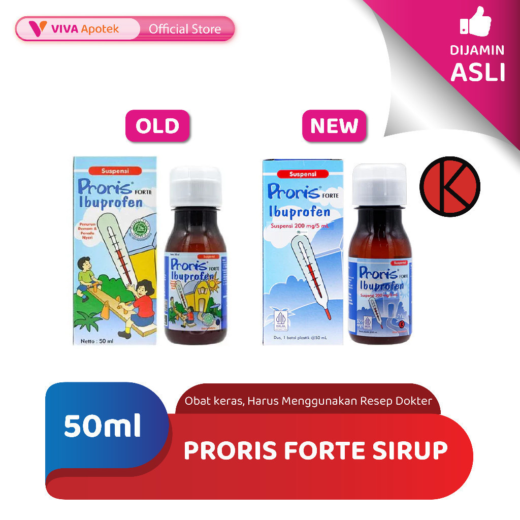 Jual Proris Forte Sirup / Ibuprofen / Pereda Demam / Nyeri (50 ml ...