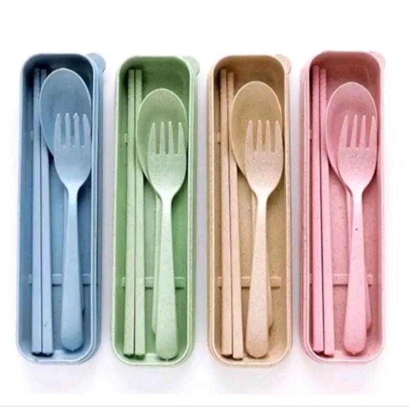 Jual SENDOK JERAMI SET L4 Sumpit Garpu Alat Makan Dapur Souvenir Warna ...